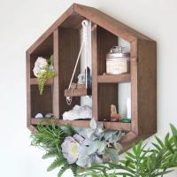 China Floating Geometric Shelf Handcrafted Honeycomb Design for Space-Saving Wooden Hexagon for sale