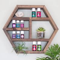 China NO Folded Multi-Layer Vintage Solid Wood Storage Shelf with Rustic Hexagon Design for sale