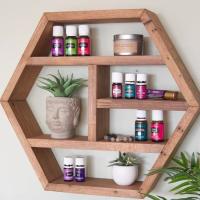 China NO Folded Multi-Layer Vintage Solid Wood Storage Shelf with Rustic Hexagon Design for sale