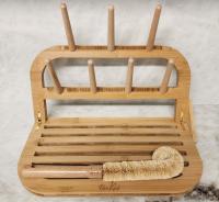 China Classification Travel-Friendly Bamboo Baby Bottle Drying Rack with Brush and Dryer for sale