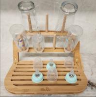 China Classification Travel-Friendly Bamboo Baby Bottle Drying Rack with Brush and Dryer for sale