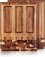 China Eco-friendly Wood Cutting Board with Built-in Juice Groove and Removable Containers for sale