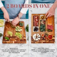 China Eco-friendly Wood Cutting Board with Built-in Juice Groove and Removable Containers for sale