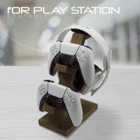 China Video Game Controller Headset Stand Wooden Home Decoration Shelf with Headphone Holder for sale