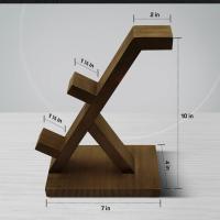 China Video Game Controller Headset Stand Wooden Home Decoration Shelf with Headphone Holder for sale
