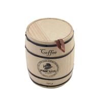 China Custom Logo Coffee Jar in Barrel Shape for Gift Packaging and Custom Design for sale
