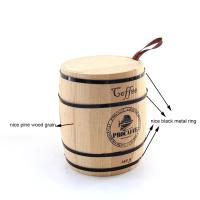 China Custom Logo Coffee Jar in Barrel Shape for Gift Packaging and Custom Design for sale