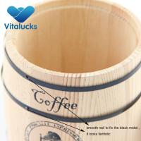 China Custom Logo Coffee Jar in Barrel Shape for Gift Packaging and Custom Design for sale