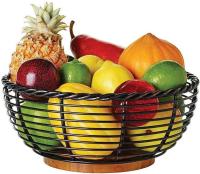 China Compact Folding Wooden Fruit Bowl for Space-Saving Kitchen and Living Room Storage for sale