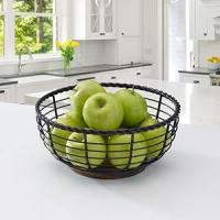 China Compact Folding Wooden Fruit Bowl for Space-Saving Kitchen and Living Room Storage for sale