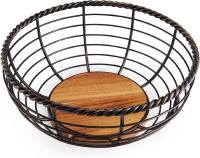China Compact Folding Wooden Fruit Bowl for Space-Saving Kitchen and Living Room Storage for sale