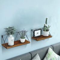 China Adjustable Floating Wall Shelves Set of 2 for Bedroom Bathroom Living Room Kitchen and Office Space-Saving Design for sale