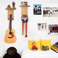 China Custom Wall Mount Holder Guitar Hanger Shelf for Home Decoration Single Tier Design for sale
