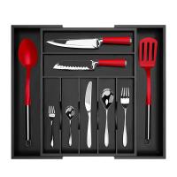 China Bamboo Kitchen Silverware Utensil Holder And Cutlery Tray Drawer Organizer For Flatware Customize Size for sale
