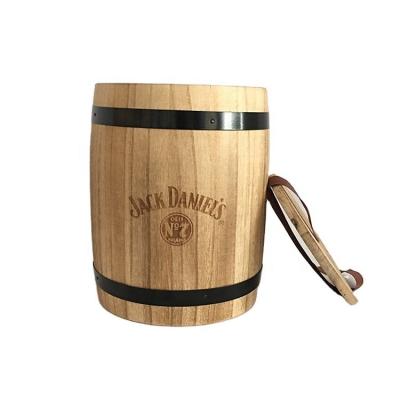 China Wooden Coffee Barrel in Plain Color for Bulk Sale D15 x H18.8cm Burned Printing Design for sale