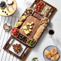 China Customizable Multi-Function Bamboo Cutting Board with Stand and Collapsible Colander for sale