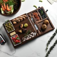 China Customizable Multi-Function Bamboo Cutting Board with Stand and Collapsible Colander for sale