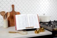 China Sample Charge Free Folding Recipe Book Stand for Kitchen Counter Triangle Page Holder for sale