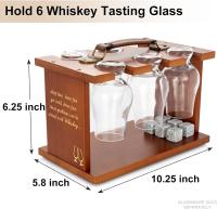 China Single Tier Varnished Glassware Drying Holder for Bourbon Whiskey Tasting Glasses for sale