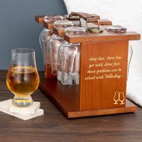 China Single Tier Varnished Glassware Drying Holder for Bourbon Whiskey Tasting Glasses for sale
