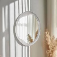 China Painted Flannel Wrapped Wooden Frame Mirror Unique Irregular Wall Decoration for Home for sale