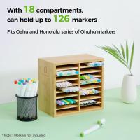 China Wooden Desktop Storage Holds 126 Markers 48 Pastel Colors in Bamboo Marker Organizer for sale