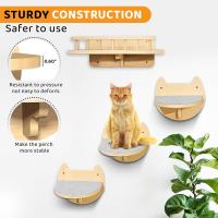 China Pet Toys Logo Customized Logo Acceptable Wooden Cat Corner Shelf and Large Wall Steps for sale