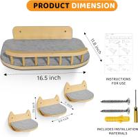 China Pet Toys Logo Customized Logo Acceptable Wooden Cat Corner Shelf and Large Wall Steps for sale