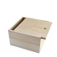 China Large Light Weight Unfinished Wood Box with Slide Lid Natural Color Wood Type Plywood for sale