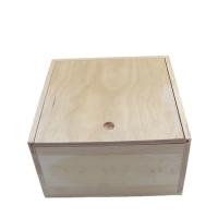 China Large Light Weight Unfinished Wood Box with Slide Lid Natural Color Wood Type Plywood for sale