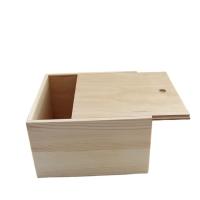 China Large Light Weight Unfinished Wood Box with Slide Lid Natural Color Wood Type Plywood for sale