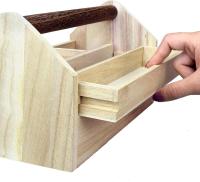 China Custom Order Accepted Wooden Drawer Organizer Craft Tool Storage Box with Pine Wood/Bamboo for sale