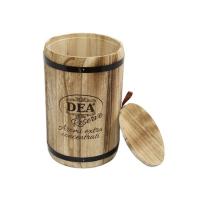 China 18x18x27cm Custom Logo Wooden Barrel Packaging Handmade Vintage Style Large Paulownia for sale