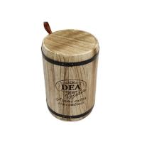 China 18x18x27cm Custom Logo Wooden Barrel Packaging Handmade Vintage Style Large Paulownia for sale