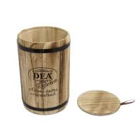 China 18x18x27cm Custom Logo Wooden Barrel Packaging Handmade Vintage Style Large Paulownia for sale