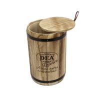 China 18x18x27cm Custom Logo Wooden Barrel Packaging Handmade Vintage Style Large Paulownia for sale