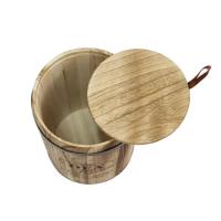 China 18x18x27cm Custom Logo Wooden Barrel Packaging Handmade Vintage Style Large Paulownia for sale