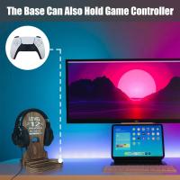China Hotel Home Bathroom Decoration Wooden Headset Stand Decorations for Gamer Teenage Boy for sale