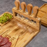 China Custom Black Walnut Wood Bulk Bamboo Chopping Block Kitchen Cheese Cutting Board With Tools for sale