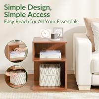 China Small Spaces Bedroom Furniture Minimalist 3 Tier End Table with Open Storage Bedside Table for sale