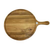 China Mini Acacia Wood Cutting Board with Circle Food Wooden Design and Knife Holder for sale