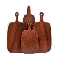 China Mini Acacia Wood Cutting Board with Circle Food Wooden Design and Knife Holder for sale