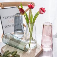 China Modern Style Green Glass Vase Customized Pure Color Home Decoration for Anniversary for sale