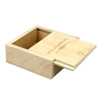 China Other Gift Craft Wooden Boxes 10x10x3.8cm Natural Color with Sliding Lid from TIMBER for sale