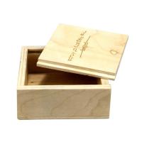 China Other Gift Craft Wooden Boxes 10x10x3.8cm Natural Color with Sliding Lid from TIMBER for sale