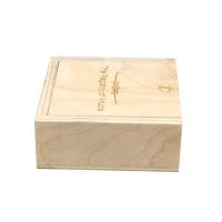 China Other Gift Craft Wooden Boxes 10x10x3.8cm Natural Color with Sliding Lid from TIMBER for sale