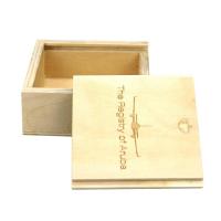 China Other Gift Craft Wooden Boxes 10x10x3.8cm Natural Color with Sliding Lid from TIMBER for sale