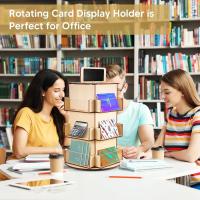 China Wood Glass Material Wooden Postcard Display Rack with Small Blackboard Custom Size for sale
