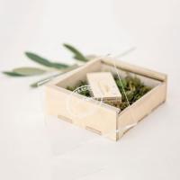 China Mini Wooden Box for Unique Decorative Christmas Craft Gift Packaging 10x10x3.8cm for sale