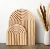 China Customized Logo Acceptable Rainbow Shaped Wood Cutting Board for Home Kitchen Decoration for sale